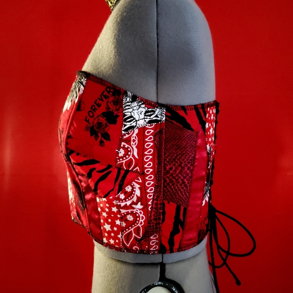 Hardcore Bombshell Clothing | Tops | Hearts On Fire Patchwork Corset ...